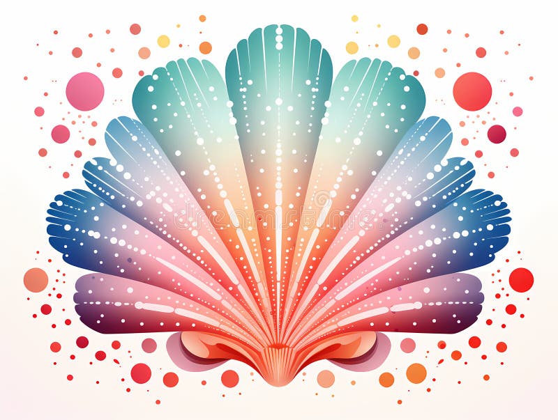 A Colorful Shell with Dots stock illustration. Illustration of fantasy ...