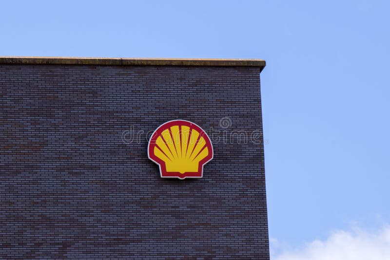 Close Up Shell Logo on a Building at the Energy Transition Campus ...