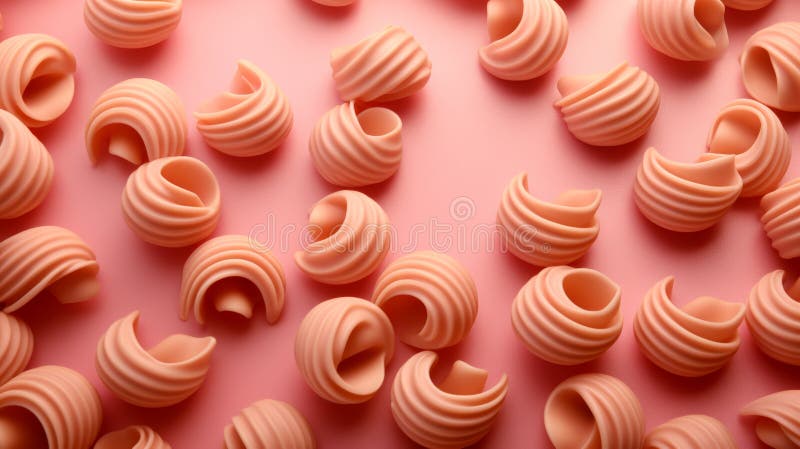Pasta of Shell Macaroni Products with Prawns Served on Plate Vector ...