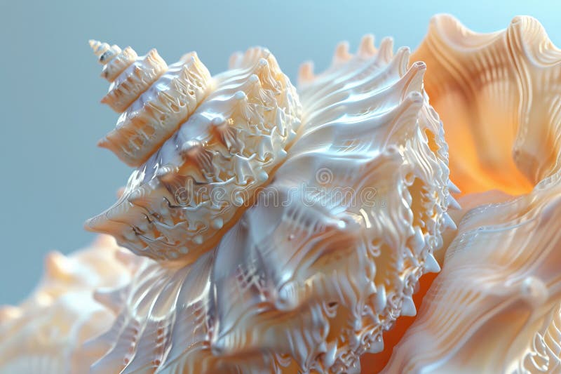 A Close Up of a Shell with a Spiral Pattern with Generative AI Stock ...