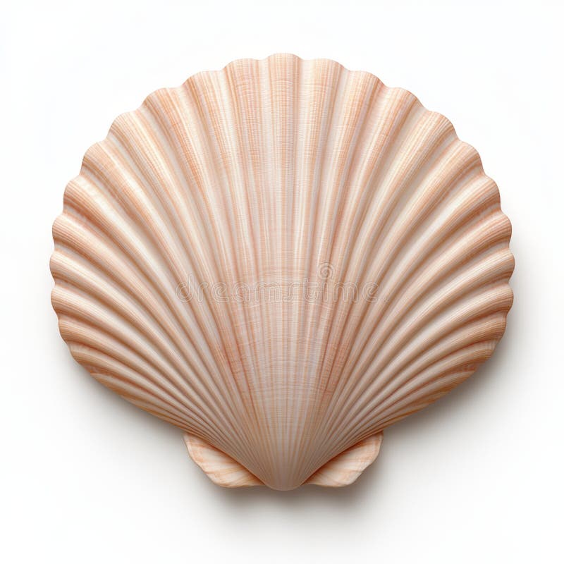 A Close Up of a Shell on White Background, AI Stock Image - Image of ...