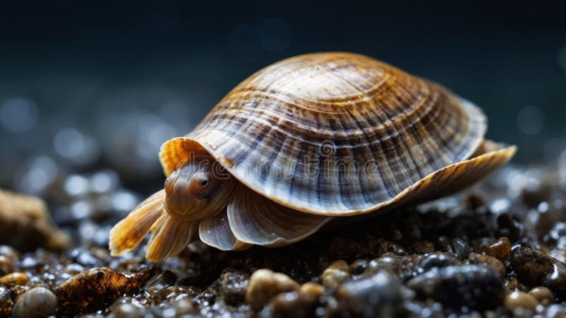 A Close-up of a Shellfish Resting on a Sandy Surface, Showcasing Its ...