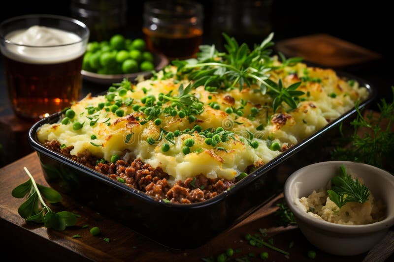 Close Up of Shepherd Pie Dish Stock Illustration - Illustration of ...