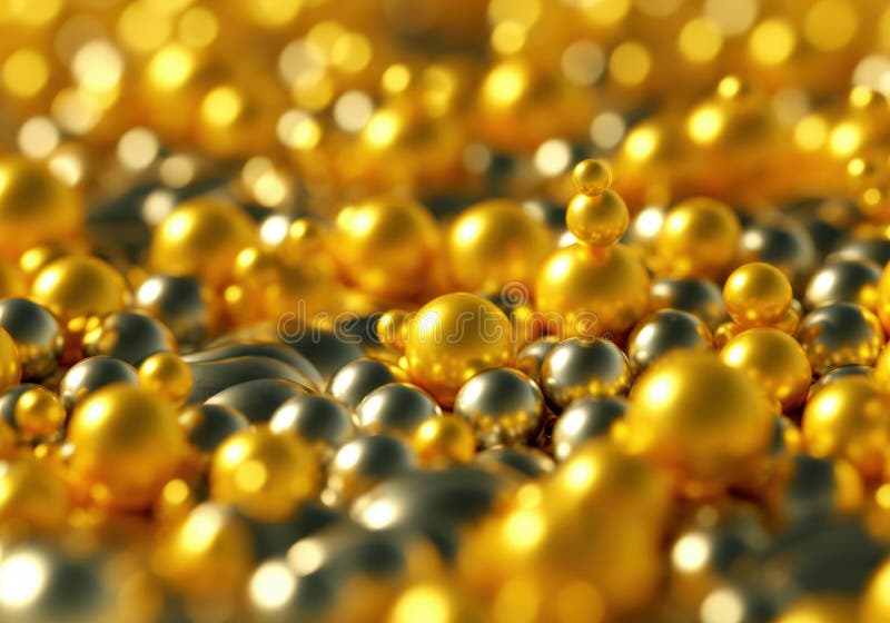 Close-up of Shimmering Gold and Silver Spheres Creating a Luxurious ...