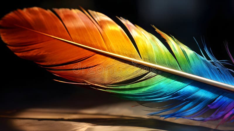 Close-Up of a Shimmering Rainbow Feather Backdrop Wallpaper Stock ...