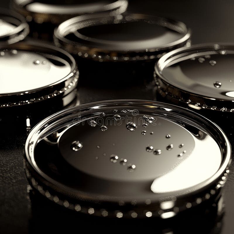 A Close-up of Shining Silver Metal Discs with Reflective Surfaces Stock ...