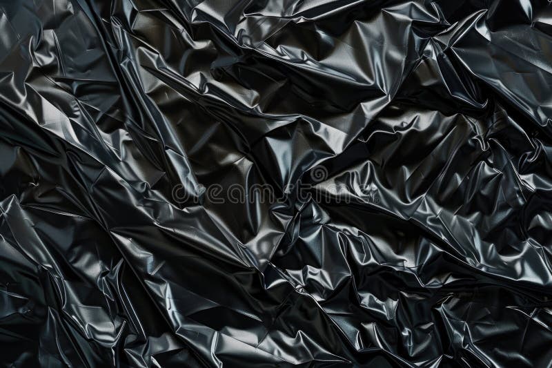 Close Up of Shiny Black Fabric, Suitable for Fashion or Texture ...