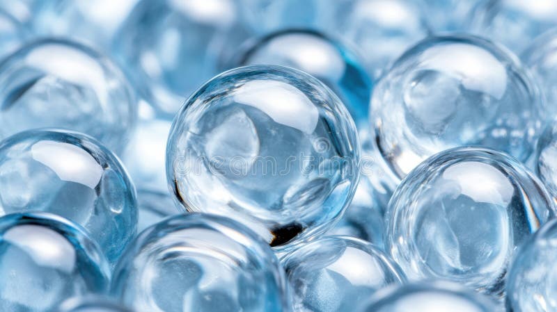 Shiny Blue Glass Marbles Create a Mesmerizing Pattern with Their ...