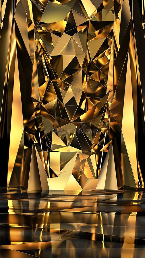 A Close Up of a Shiny Diamond on a Shiny Surface Stock Illustration ...