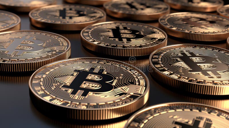Close-up of a Shiny Gold Bitcoin Coin with Cryptocurrency Symbol ... Close-up of a Shiny Gold Bitcoin Coin with Cryptocurrency Symbol ...