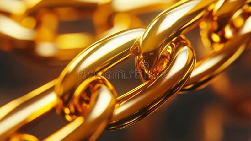 A Close-up of a Shiny Gold Chain Stock Illustration - Illustration of ...