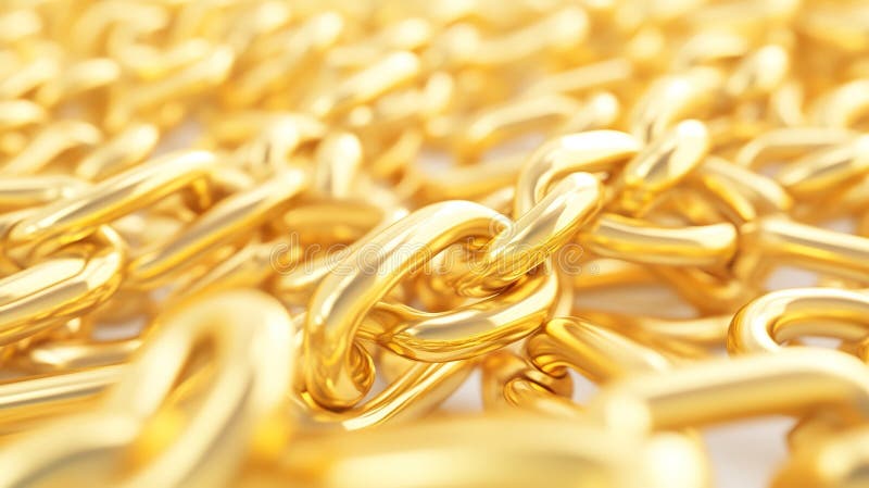 Close Up of Shiny Gold Chains Interlocked in Abstract Pattern Stock ...