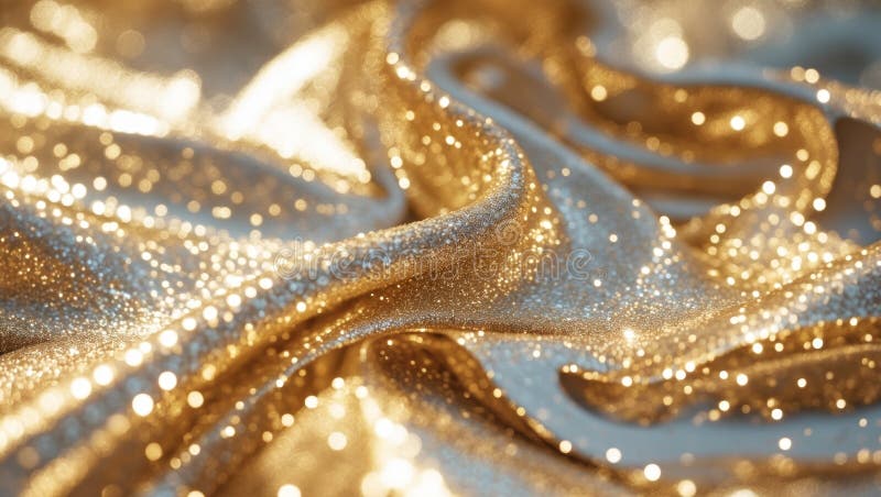 A Close Up of a Shiny Gold Color with Glittery Texture Stock ...