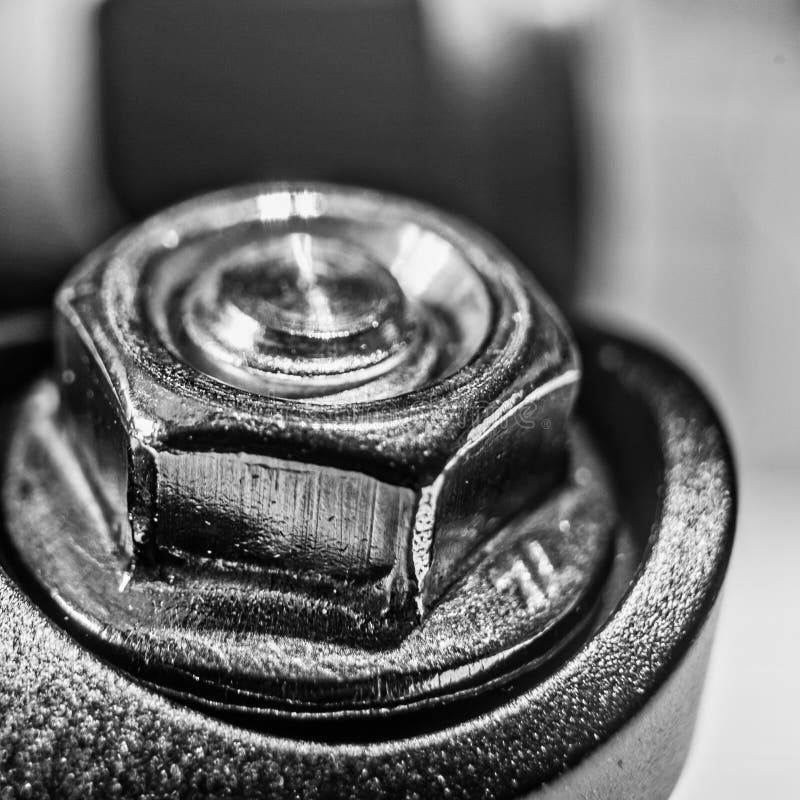 Close-up of a Shiny Hexagonal Nut, Black and White Stock Photo - Image ...