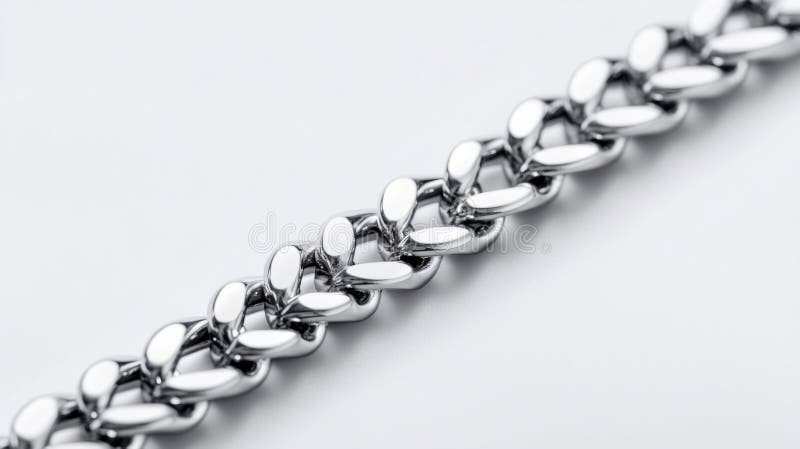 Close-up of a Shiny Metal Chain Stock Illustration - Illustration of ...