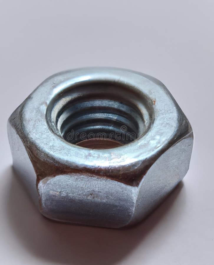 Close Up of Shiny Metal Nut on White Background, Created Using ...