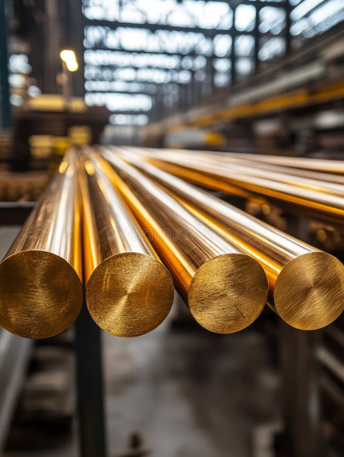 Close-up of Shiny Metal Rods in an Industrial Setting. Stock Photo ...