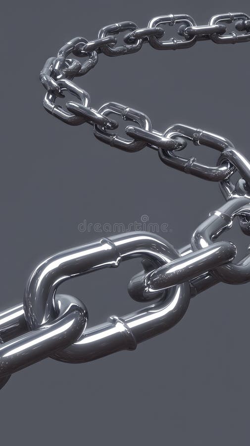 Close-up of a Shiny Metallic Chain Link Stock Illustration ...