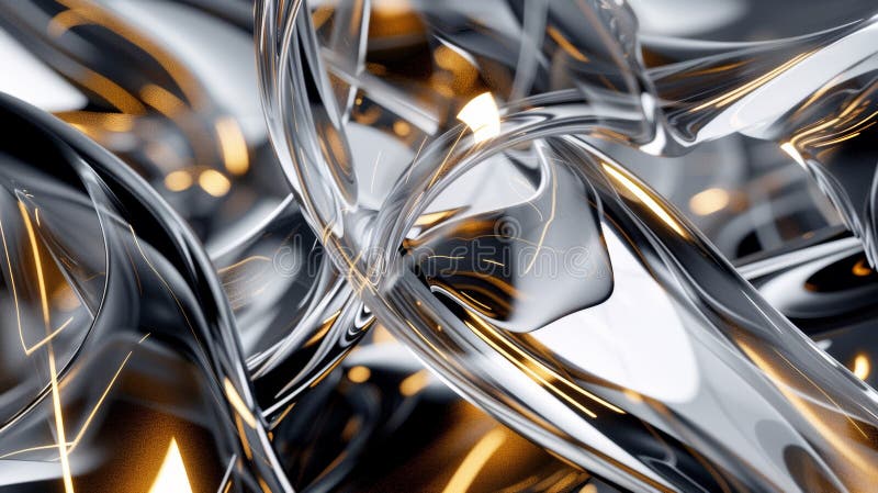 A Close Up of a Shiny Metallic Object with Gold and Silver, AI Stock ...