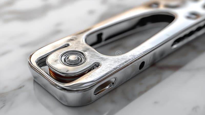 Close-up of a Metallic Object with Intricate Design and Shiny Surface ...