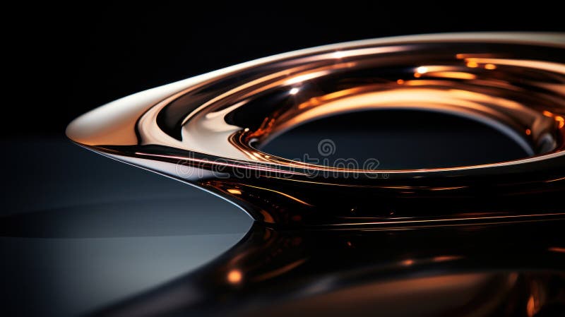 A Close Up of a Shiny Object on Top of Black Surface, AI Stock ...
