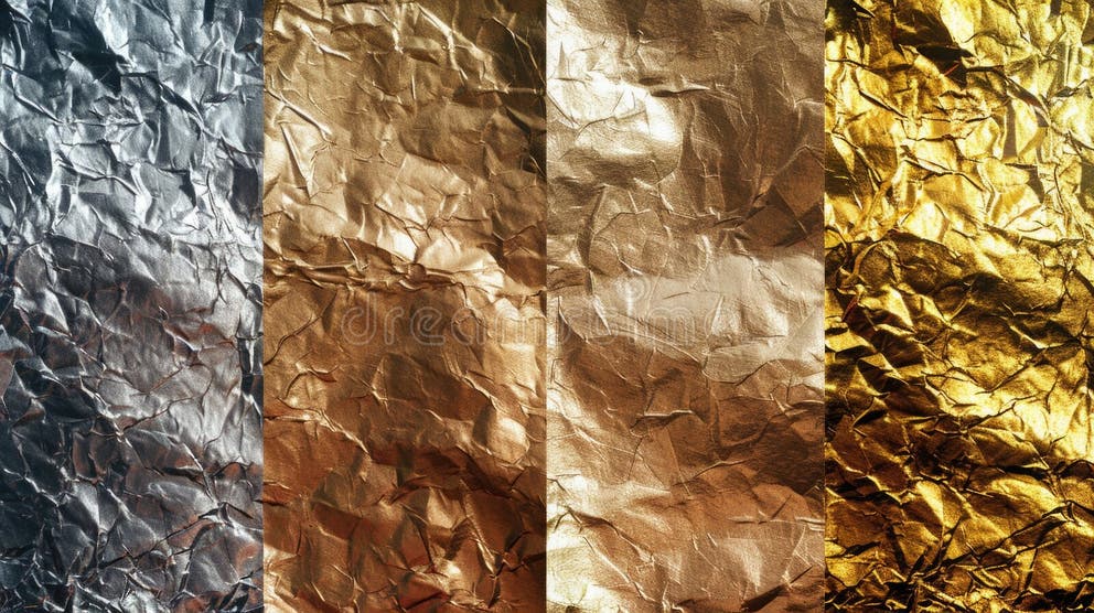Close Up of a Shiny Sheet of Foil, Perfect for Design Projects Stock ...