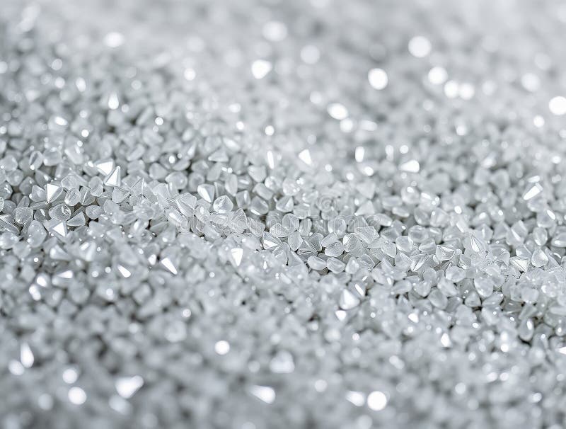 Close-up of Shiny Silver Granules on a Surface in a Manufacturing ...