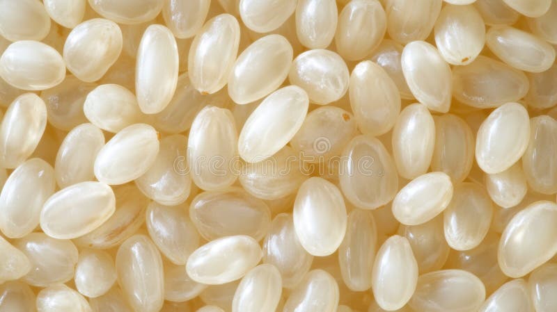 Close-up of Shiny White Rice Grains Texture for Food Background or ...