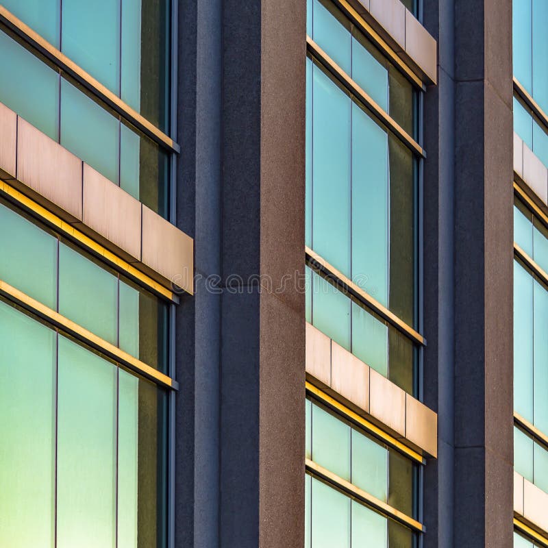 Close Up of Shiny Windows of a Modern Building Stock Photo - Image of ...