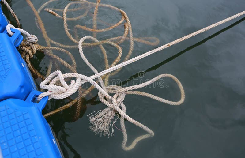Close Up a Ship Rope Knot in a Water Stock Image - Image of background ...