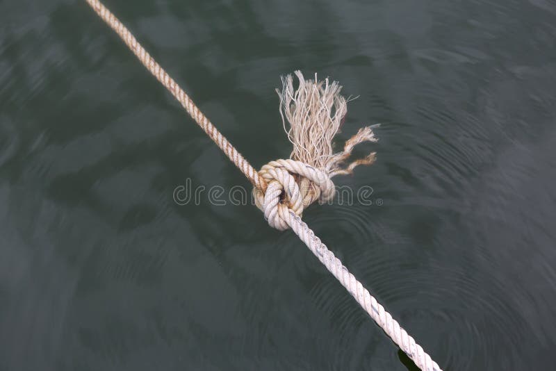 Close Up a Ship Rope Knot in a Water Stock Image - Image of harbor ...