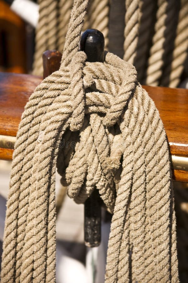 Close Up of a Ship S Rigging and Rope Stock Photo - Image of tieoff ...
