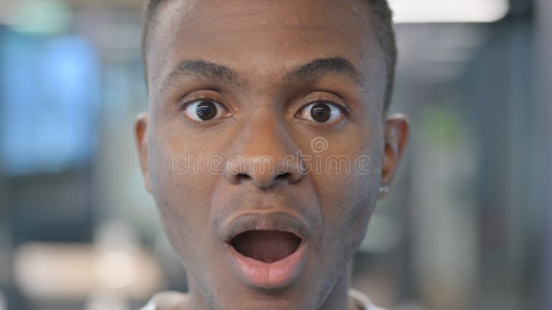 Close Up of Shocked African Man in Awe Stock Photo - Image of disbelief ...