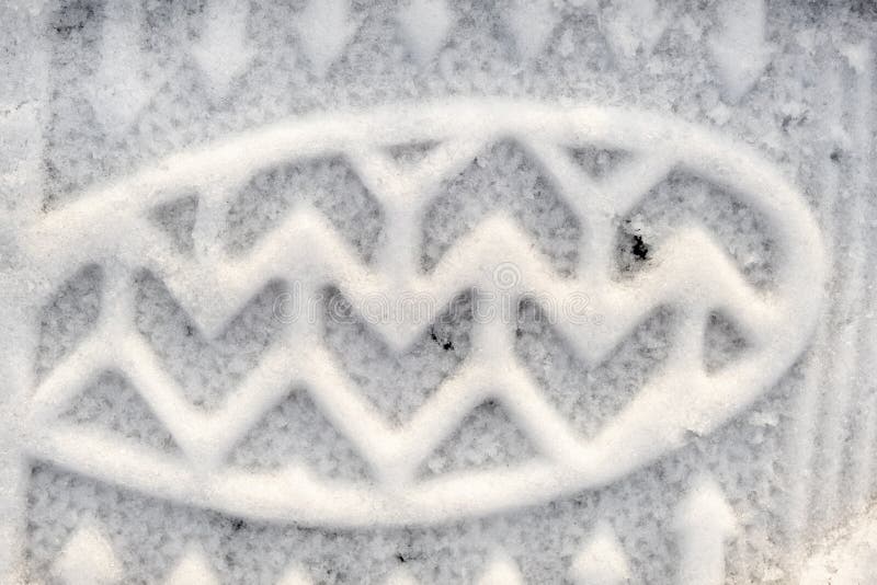 Close-up of a Shoe Print in the Snow, Top View of a Boot Footprint ...