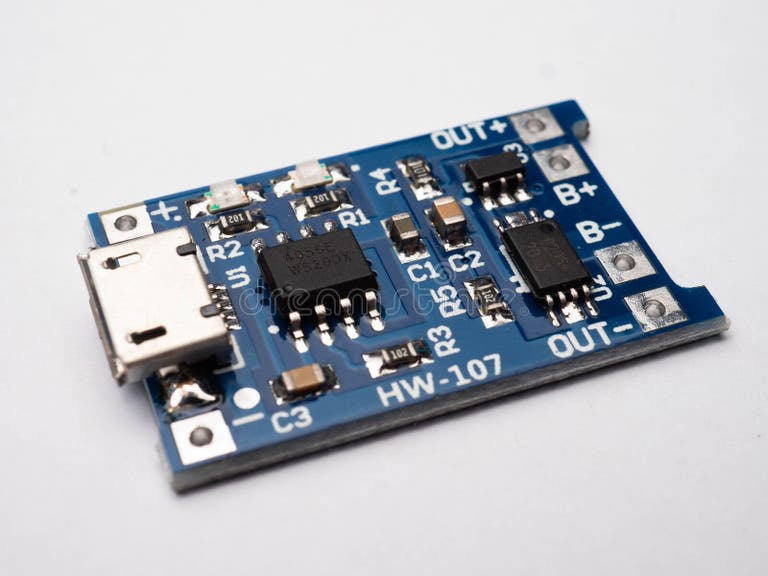 Close Up Shoot of a Battery Charging and Protector Module Stock Image ...