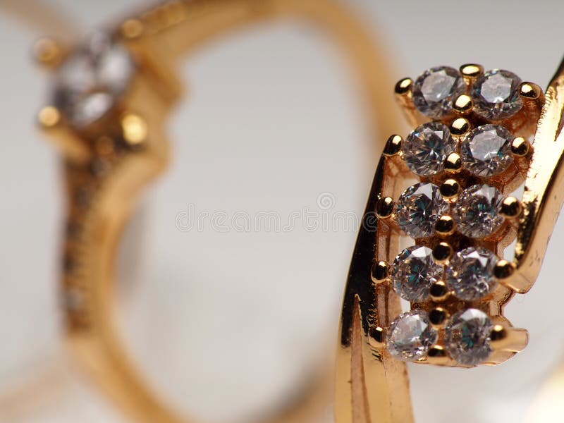 Close Up Shoot of Gold Ring with Beautiful Diamond Stock Photo - Image ...