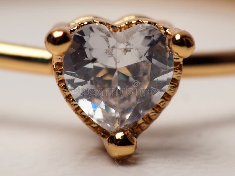 Close Up Shoot of Gold Ring with Beautiful Diamond Stock Image - Image ...