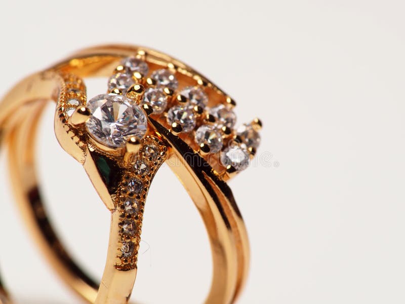Close Up Shoot of Gold Ring with Beautiful Diamond Stock Photo - Image ...