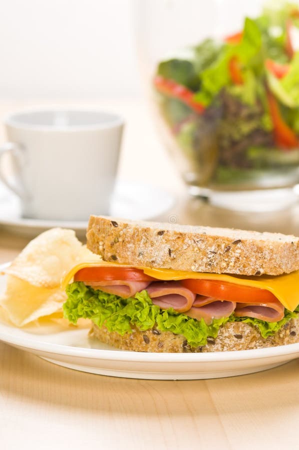 Close-up Shoot of a Sandwich with Rich Salad Stock Image - Image of ...