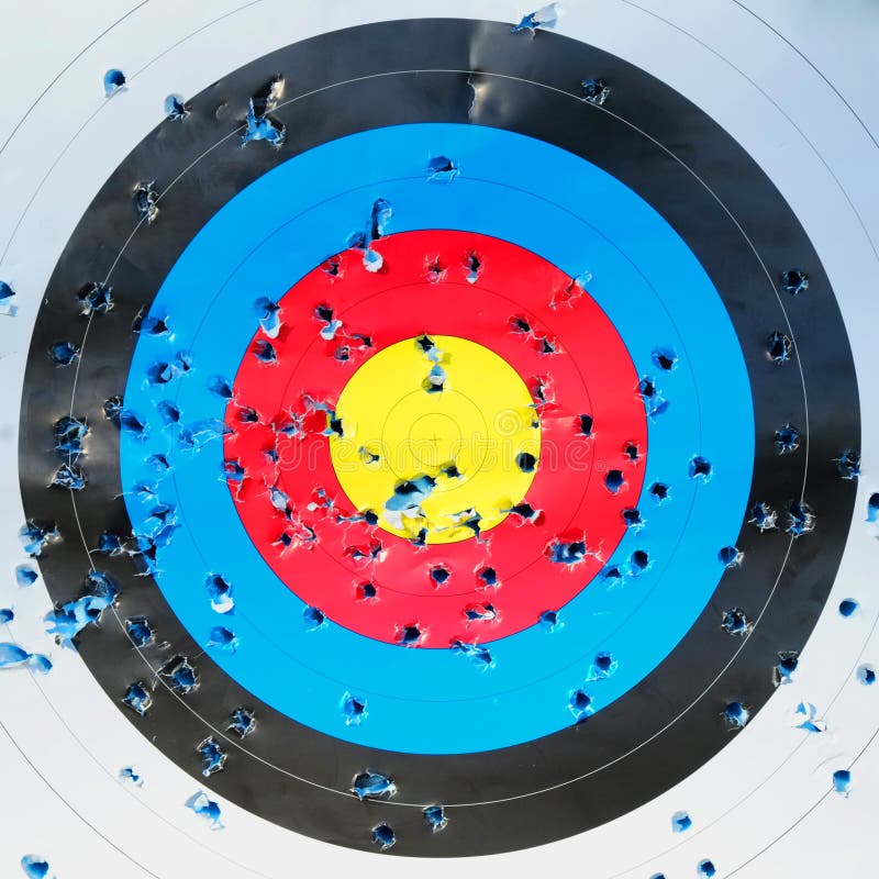 Target with bullet holes stock photo. Image of bullseye - 2980284