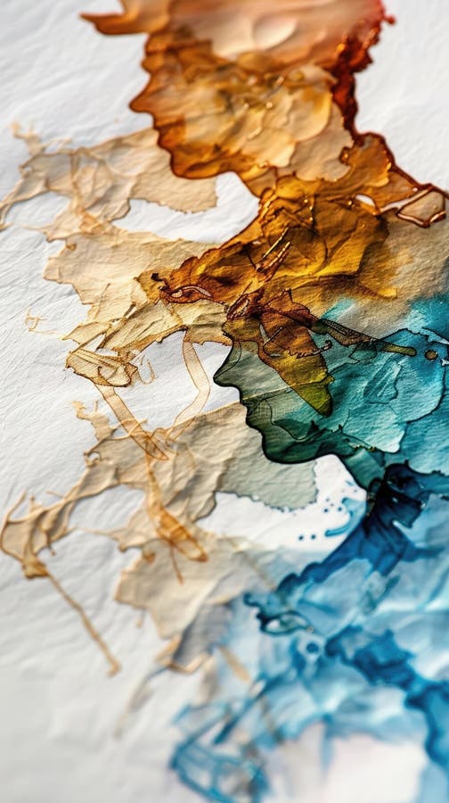 A Closeup Shot of a Abstract Watercolor Silhouettes of Diverse People ...