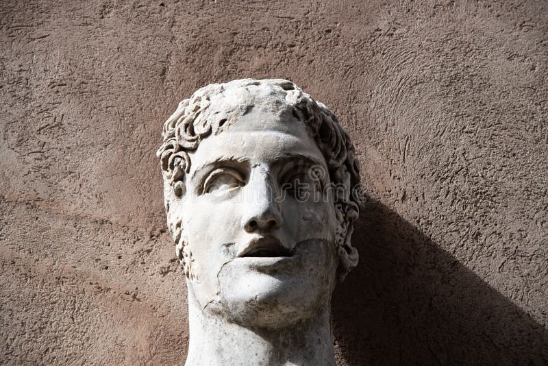 Close-up Shot of Aged Marble Head Statue in Rome Stock Image - Image of ...