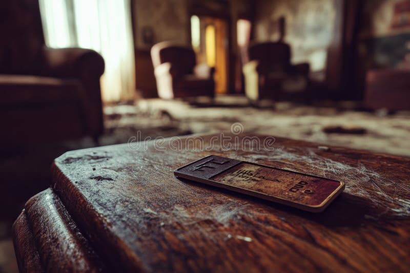 Vintage Object on Dusty Wooden Table in Abandoned Interior Stock ...