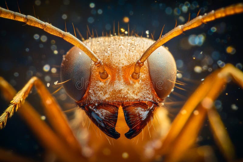 Close-up Shot of an Ant with Large Mandibles. Generative AI. Stock ...
