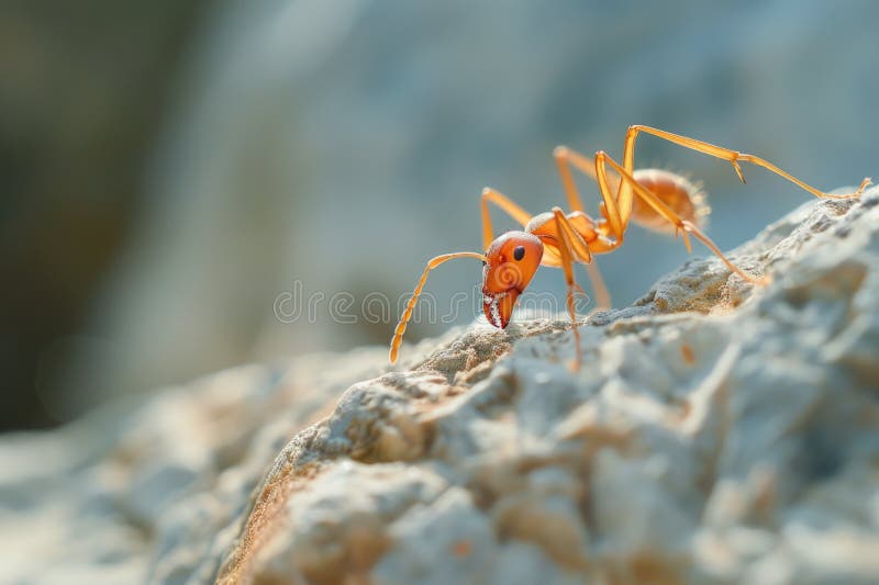 A Close-up Shot of an Ant Standing on a Rock Stock Image - Image of ...