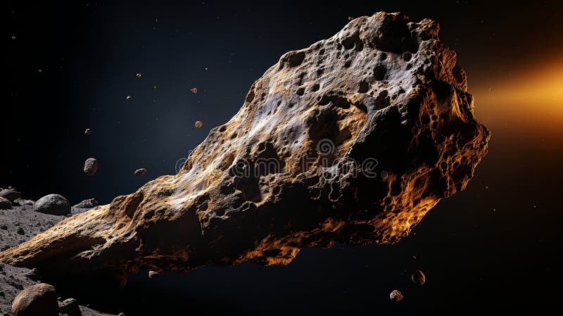 Close-up Shot of Asteroid Surface Reflecting Starlight, Showcasing ...