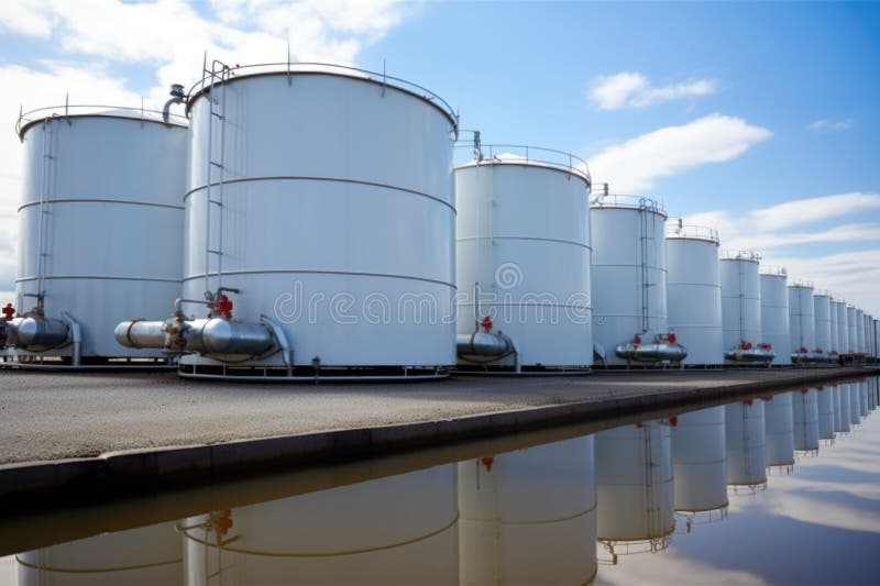 Close-up Shot of Aviation Fuel Storage Tanks Stock Photo - Image of ...