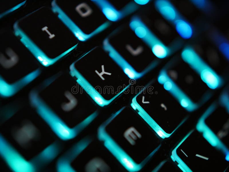 A Close-up Shot of the Backlight on a Laptop Keyboard Stock Photo ...