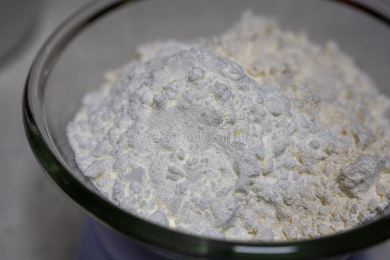 Close Up Shot of the Baking Flour in a Bowl, the Baking Materials Stock ...