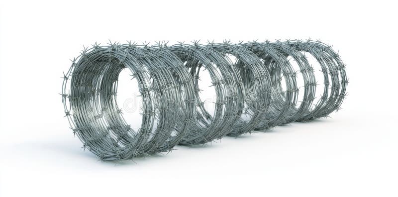 A Close-up Shot of a Barbed Wire Chain, Featuring Its Intricate Design ...